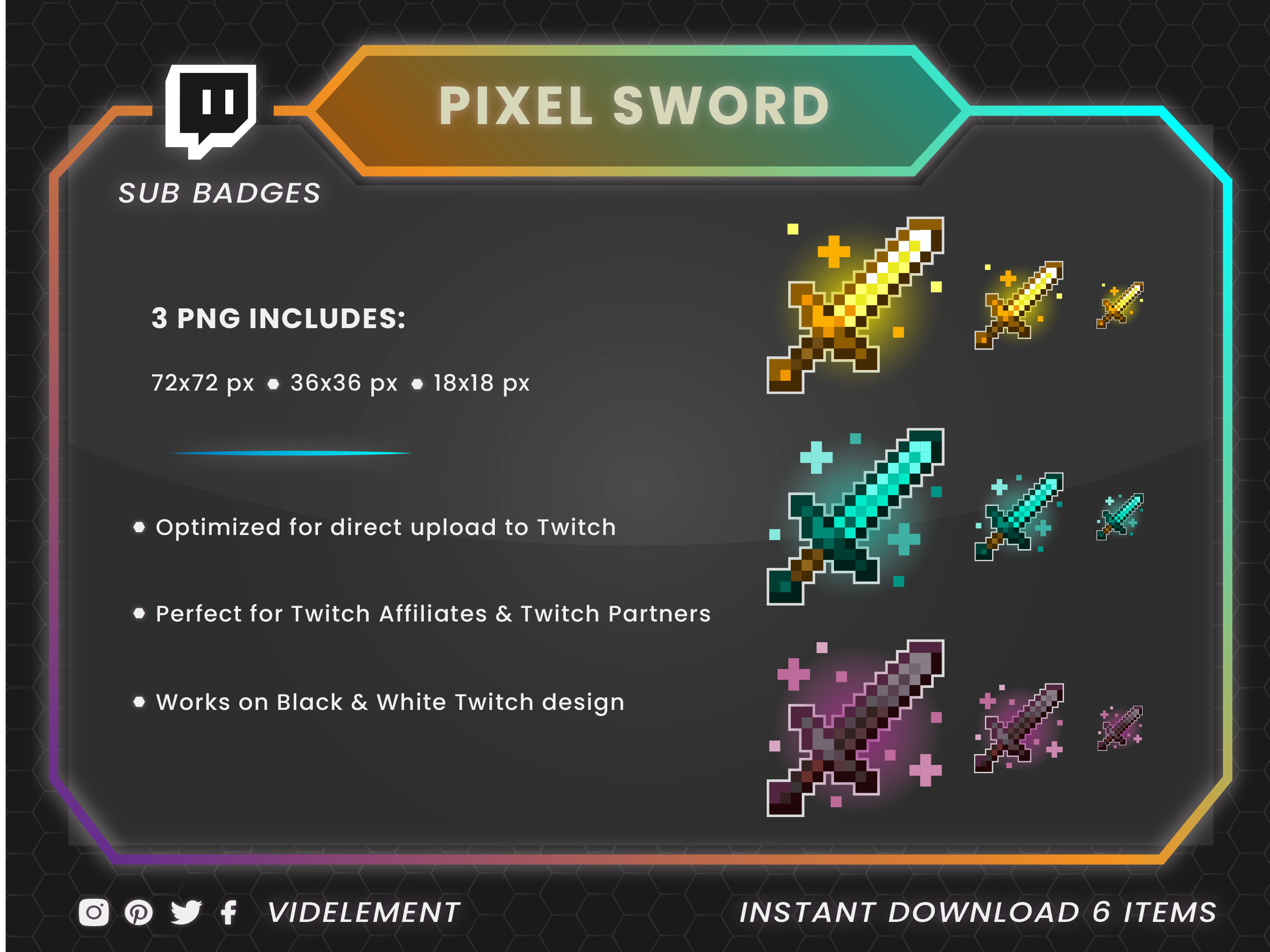 Twitch Sub Badges Sub Badge Twitch Cute Sub Badge Minecraft - Etsy