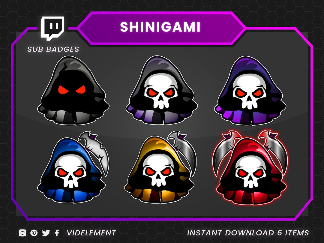 Shinigami Reaper Twitch Sub Badges (digital Download) - Etsy UK