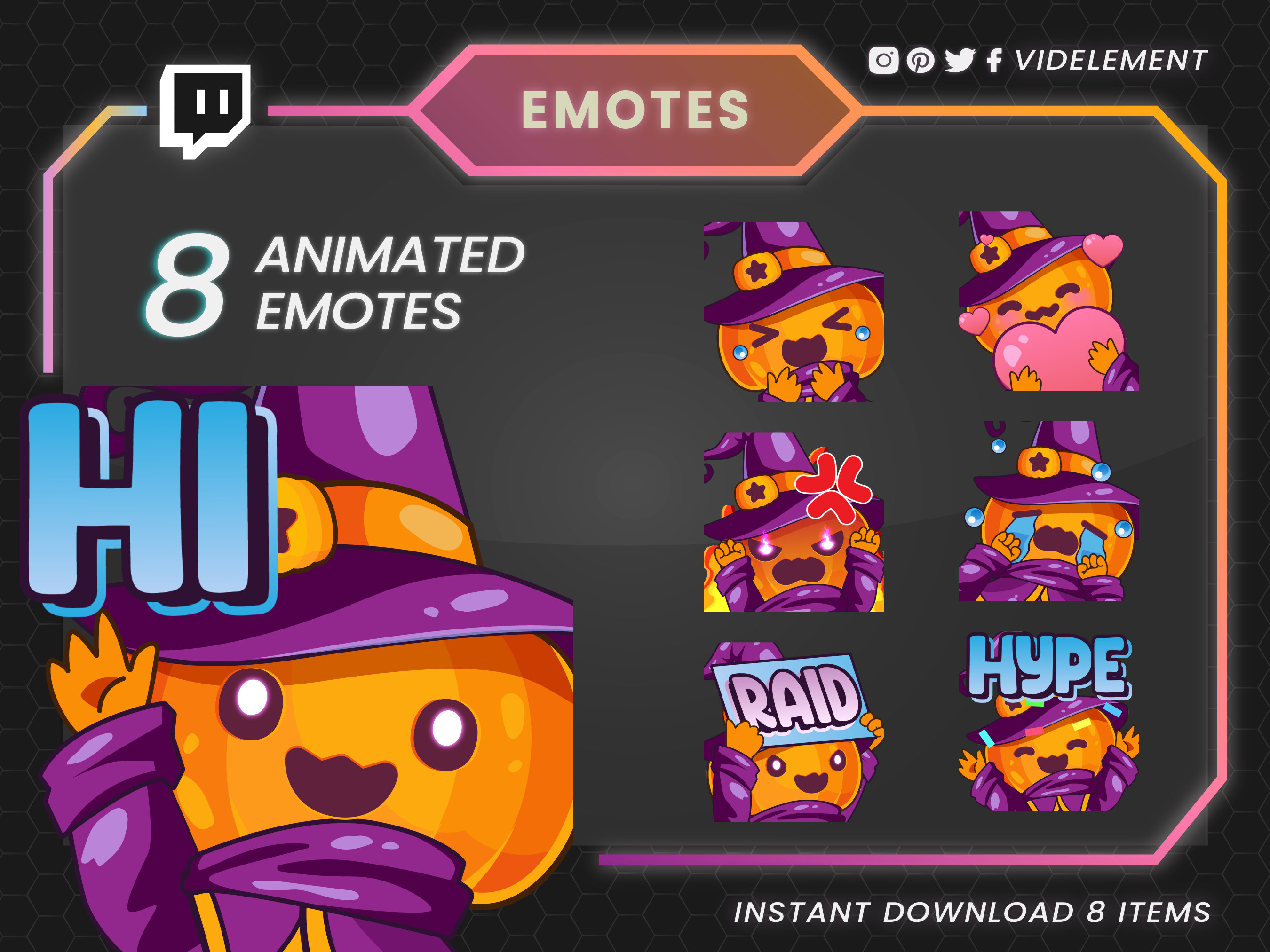 Animated Emotes, Twitch Emotes, Pumpkin Emotes, Wizard Emotes, Discord ...