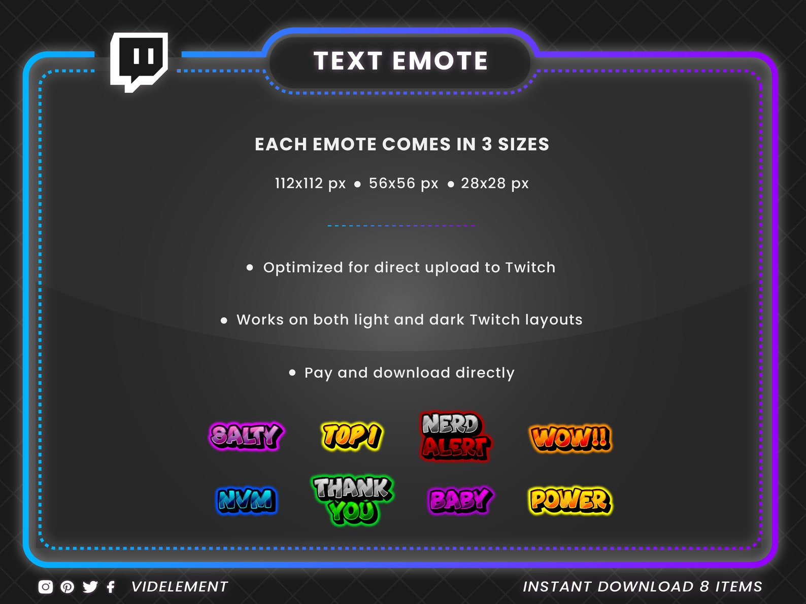 Twitch Text Emote | Text Emotes, Twitch Emotes, Discord Emote, Salty ...