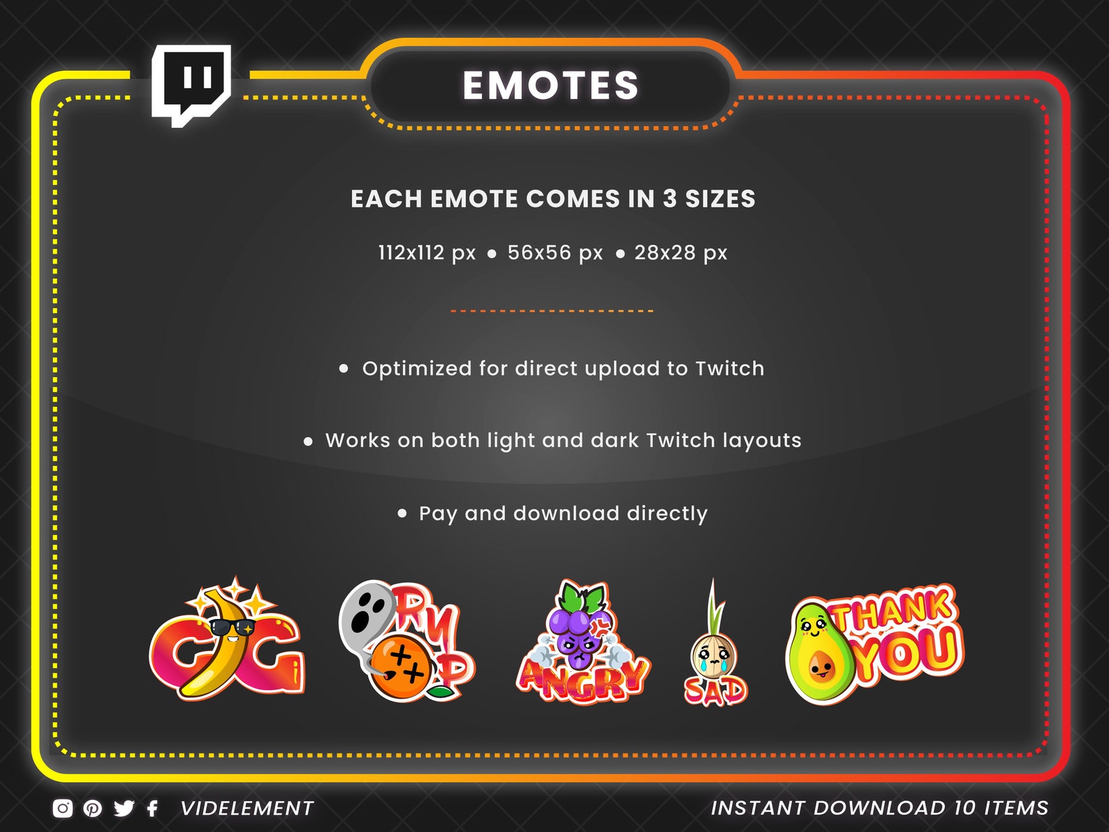 10 Twitch Emotes Twitch Text Emote Text Emotes Discord - Etsy