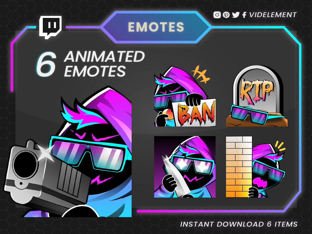 Animated Emotes Neon, Twitch Emote, Text Emote, Emote Twitch, Discord ...