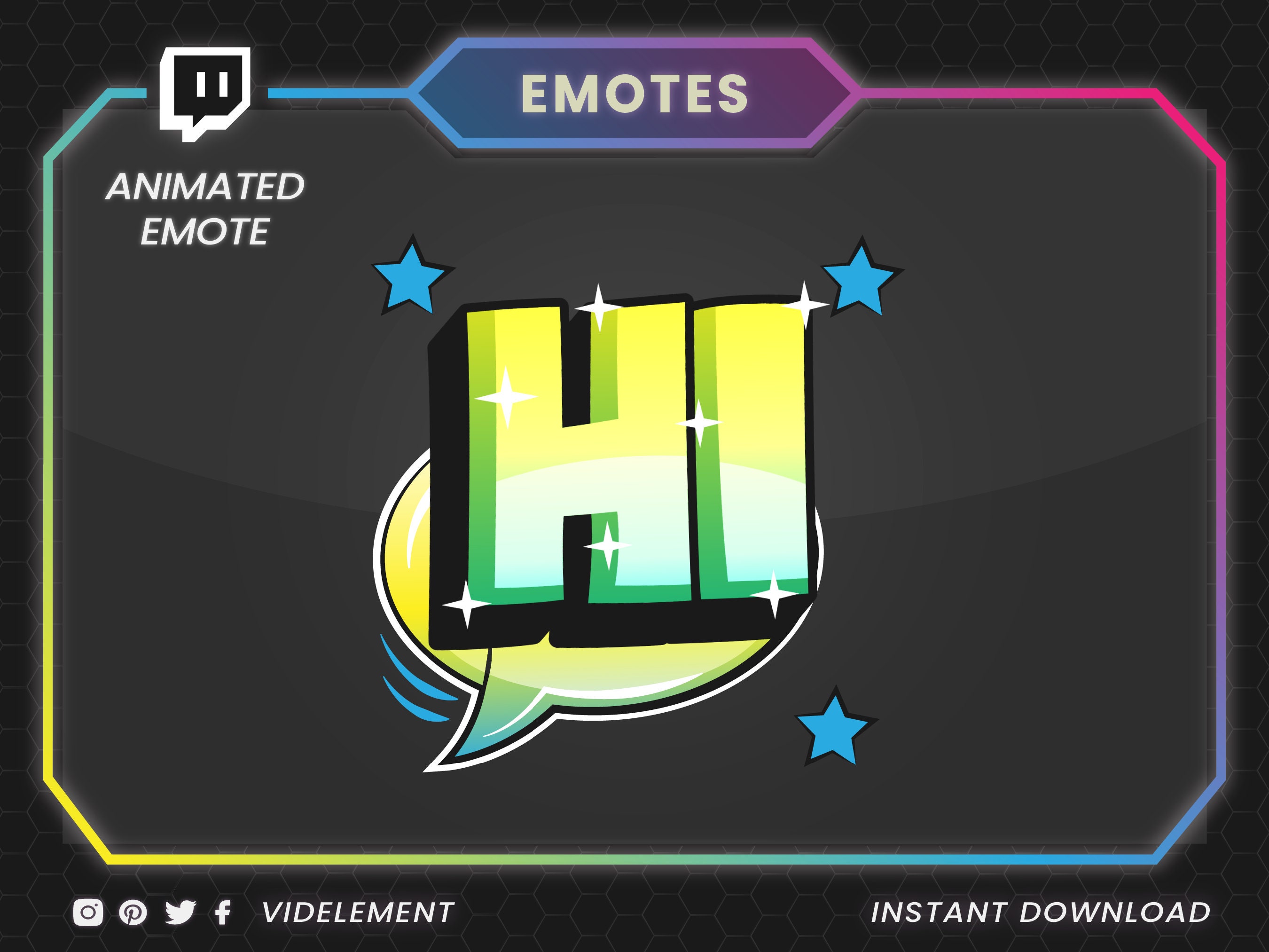 Hi Emote Animated Emote Twitch Emote Discord Emote Twitch - Etsy UK