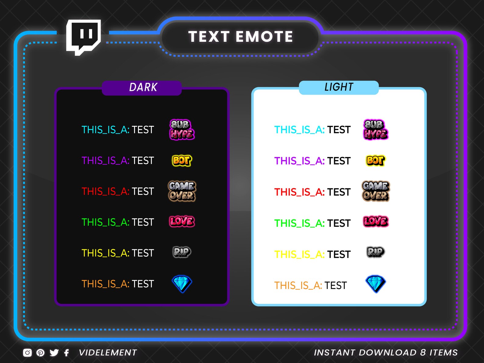 8 Text Emote Text Emotes Twitch Text Emote Discord Emote - Etsy