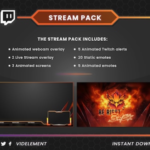 Animated Phoenix Stream Pack: Overlay, Alerts, Emotes (digital Download ...