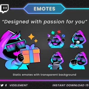 Neon Nightrider: Twitch Emotes Collection - Futuristic Character With ...