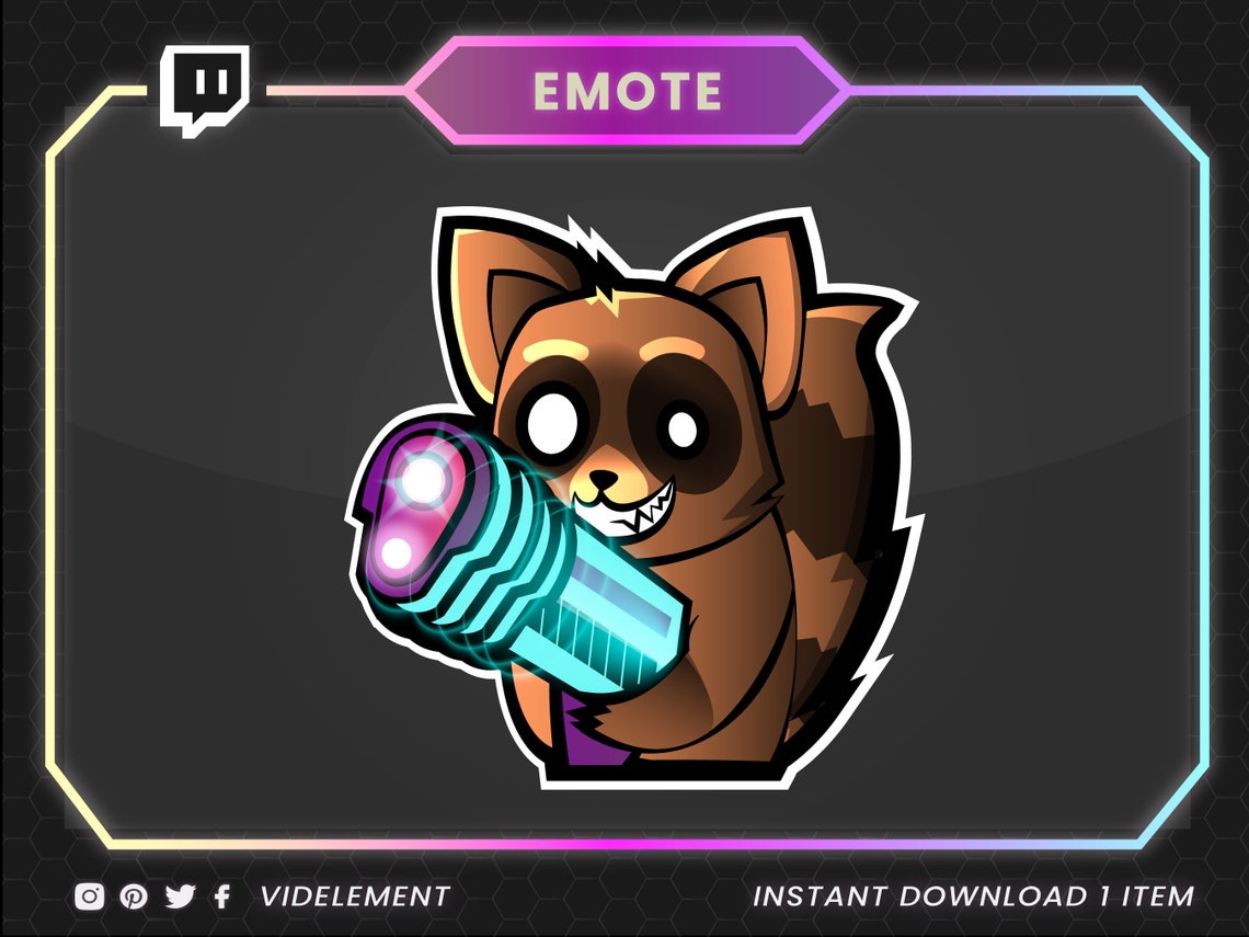 Emote de Twitch Emote de pistola Emote de mapache Emote de - Etsy México