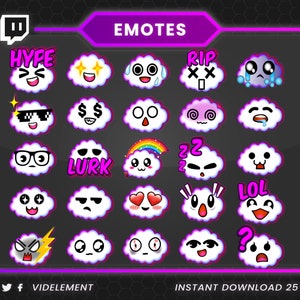 Cloud Emotes, Twitch Emotes, Twitch Sub Emotes, Discord Emotes, Text ...