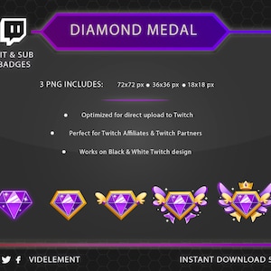 Twitch Sub Badge, Twitch Badge, Sub Badge Twitch, Twitch Bit Badge ...