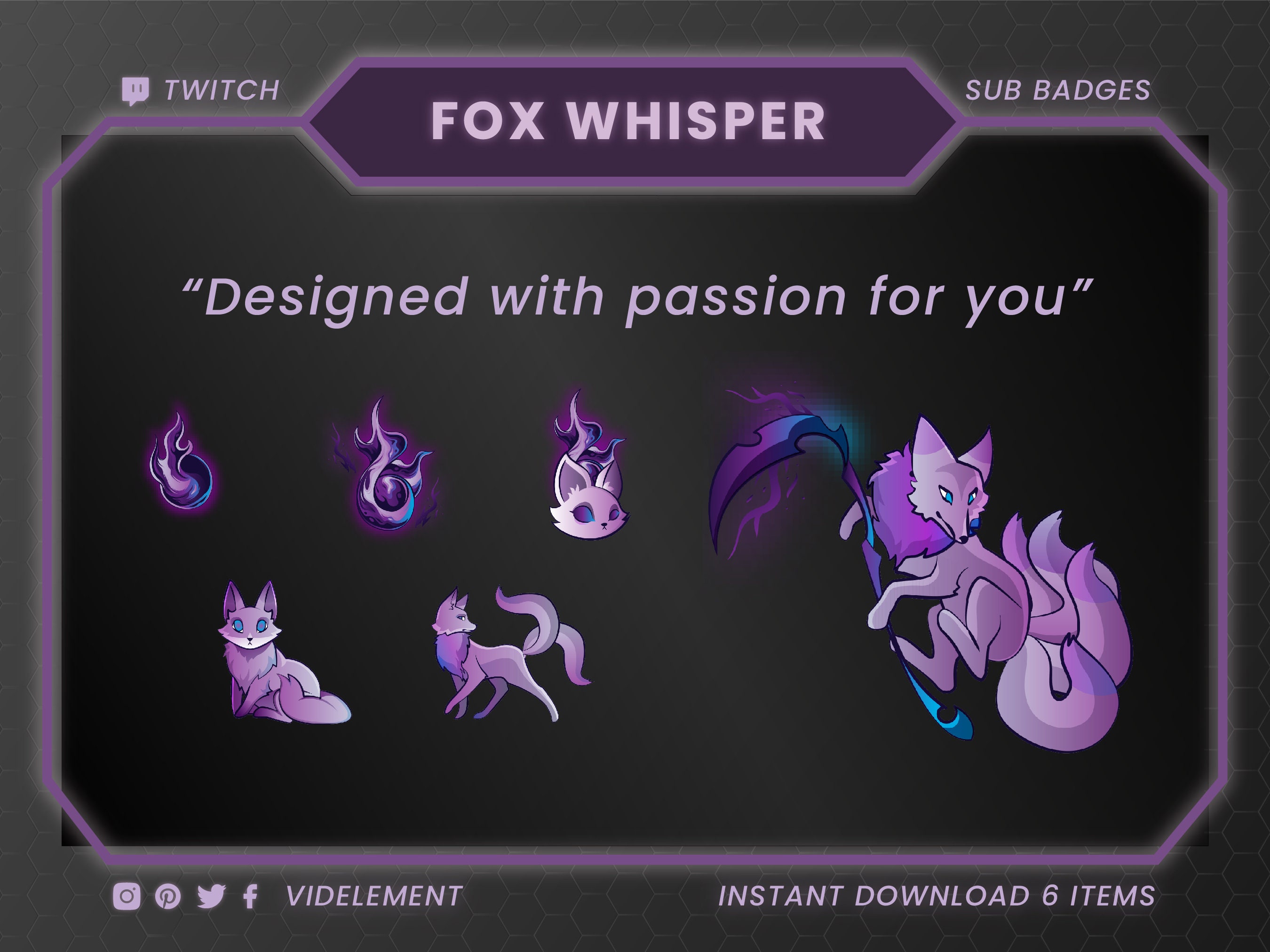 Fox Sub Badges Twitch Badge Twitch Sub Badges Sub Badge | Etsy