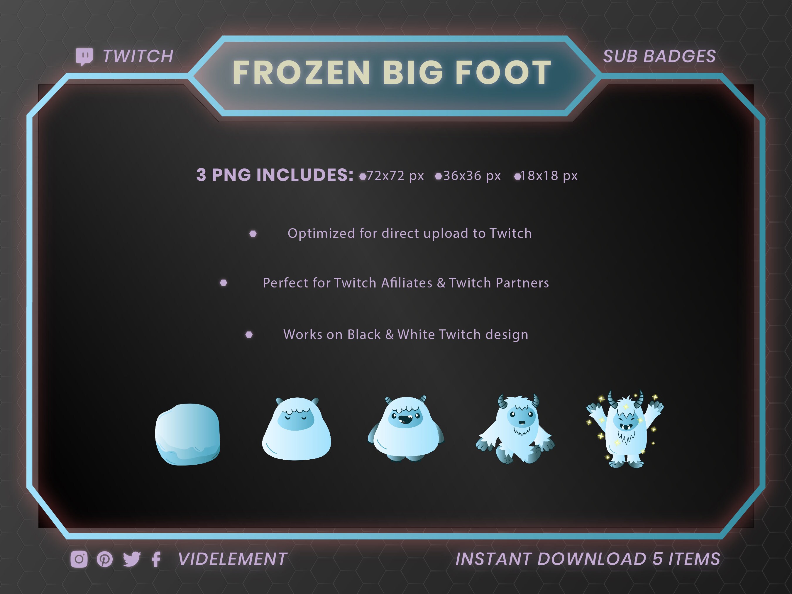 Bigfoot Sub Badges | Twitch Badges | Twitch Sub Badges | Twitch Sub ...