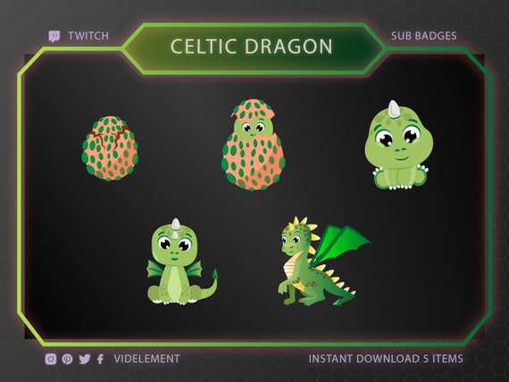 Dragon Sub Badges Twitch Sub Badges Twitch Badges Twitch - Etsy