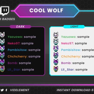 Twitch Sub Badges, Sub Badges Twitch, Wolf Sub Badges, Neon Sub Badges ...