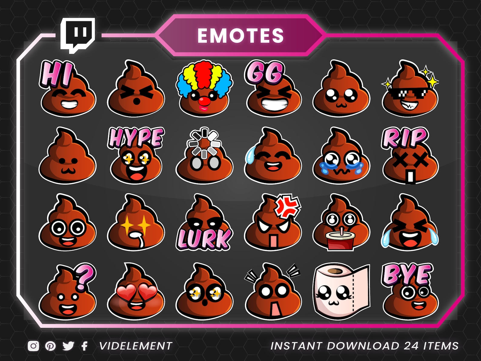 Poop Emotes Twitch Emotes Emotes Twitch Discord Emotes - Etsy