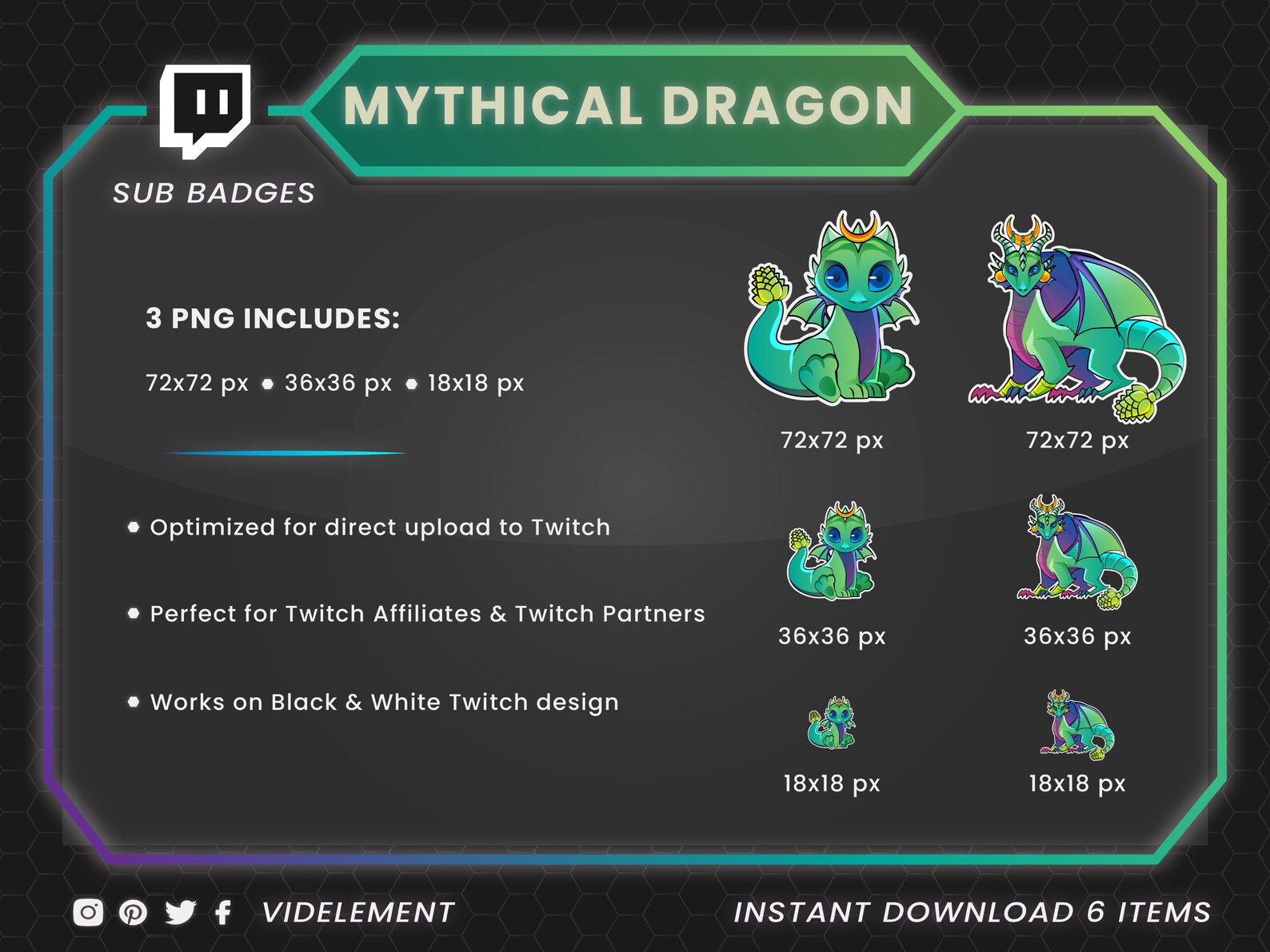 Dragon Sub Badges Twitch Sub Badges Twitch Badges WOW Sub - Etsy
