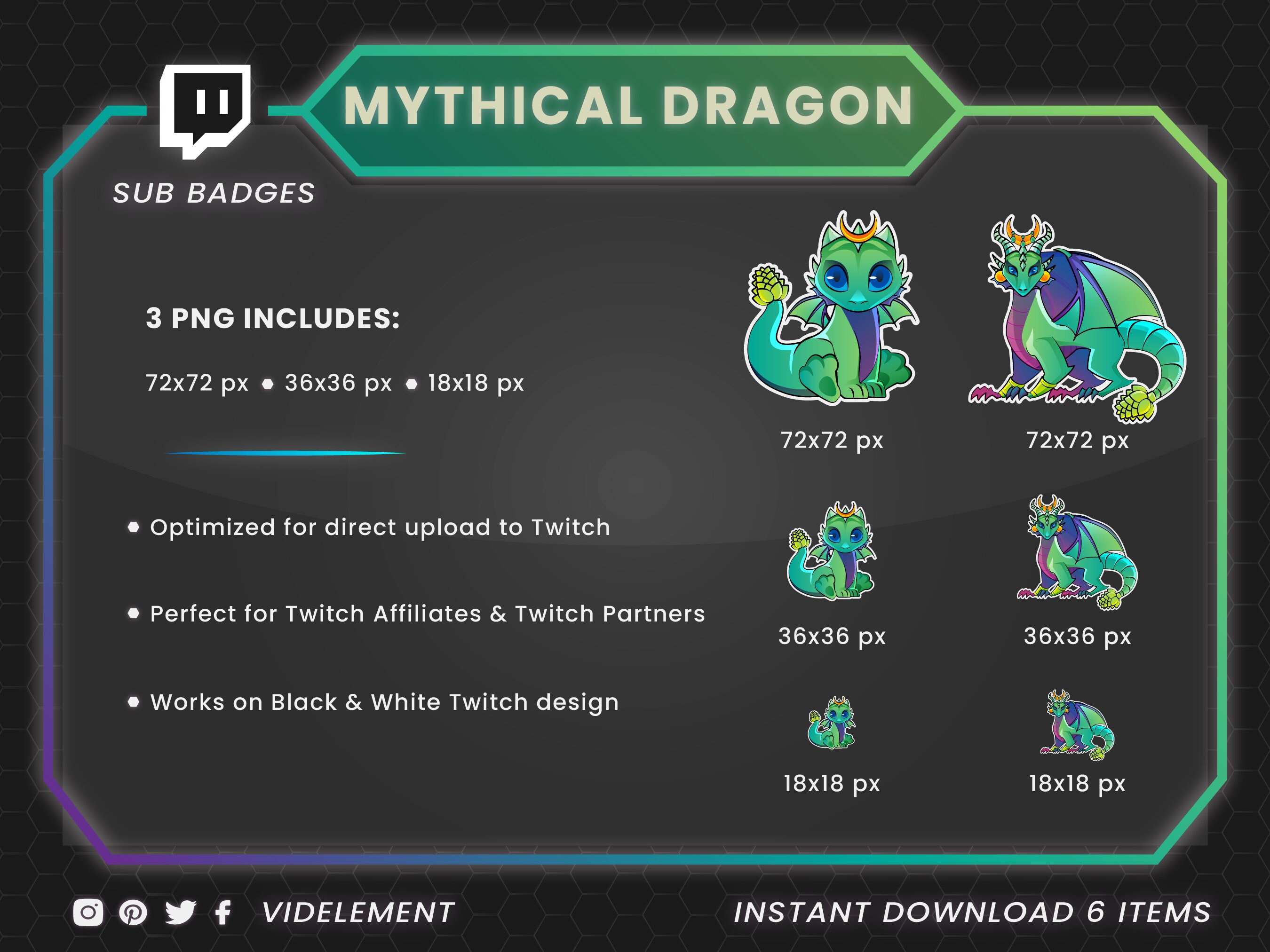 Dragon Sub Badges Twitch Sub Badges Twitch Badges WOW Sub - Etsy