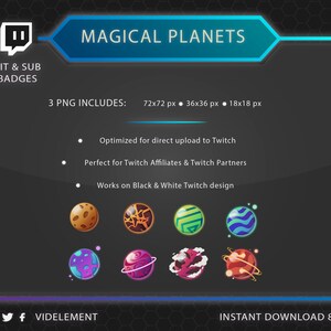 Twitch Sub Badges, Planet Sub Badges, Cute Sub Badges, Galaxy Sub ...