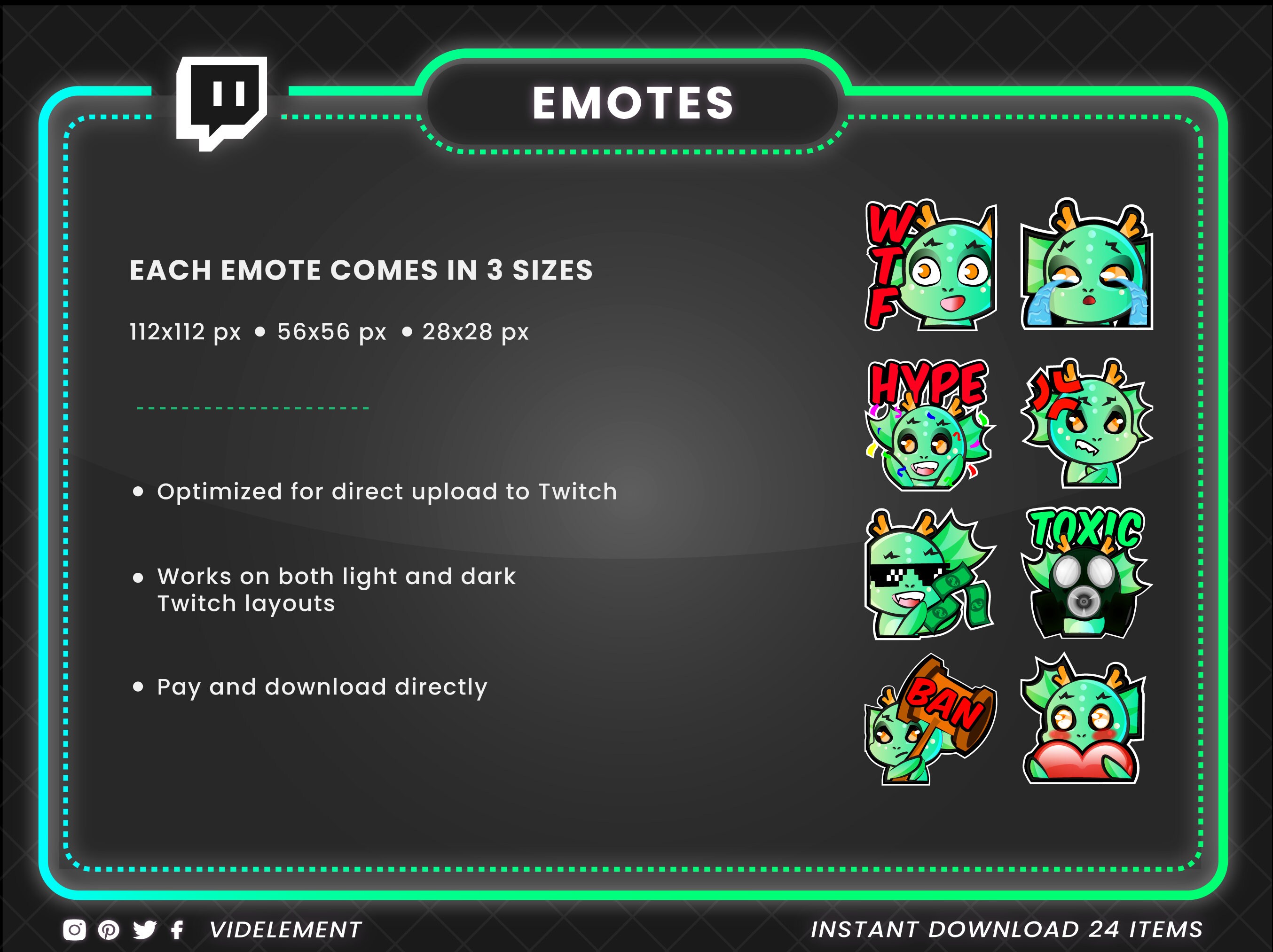 Twitch Emotes Twitch Sub Emotes Text Emotes Wasser Monster - Etsy.de