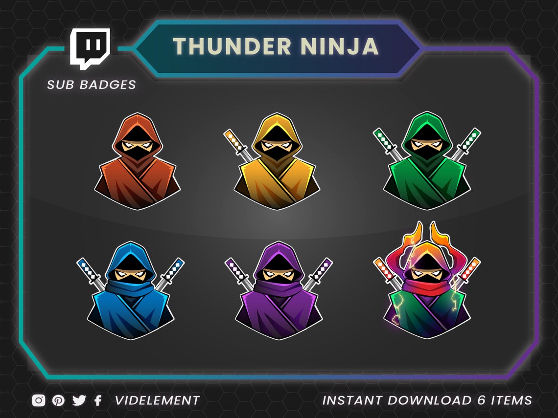 Ninja Sub Badges Twitch Sub Badges Twitch Badges Sub Badges - Etsy