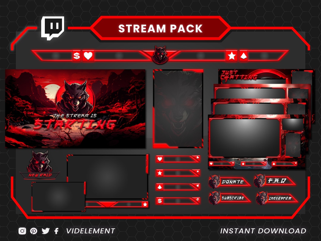 Stream Package, Twitch Overlay, Twitch Panels, Stream Overlay, Twitch ...