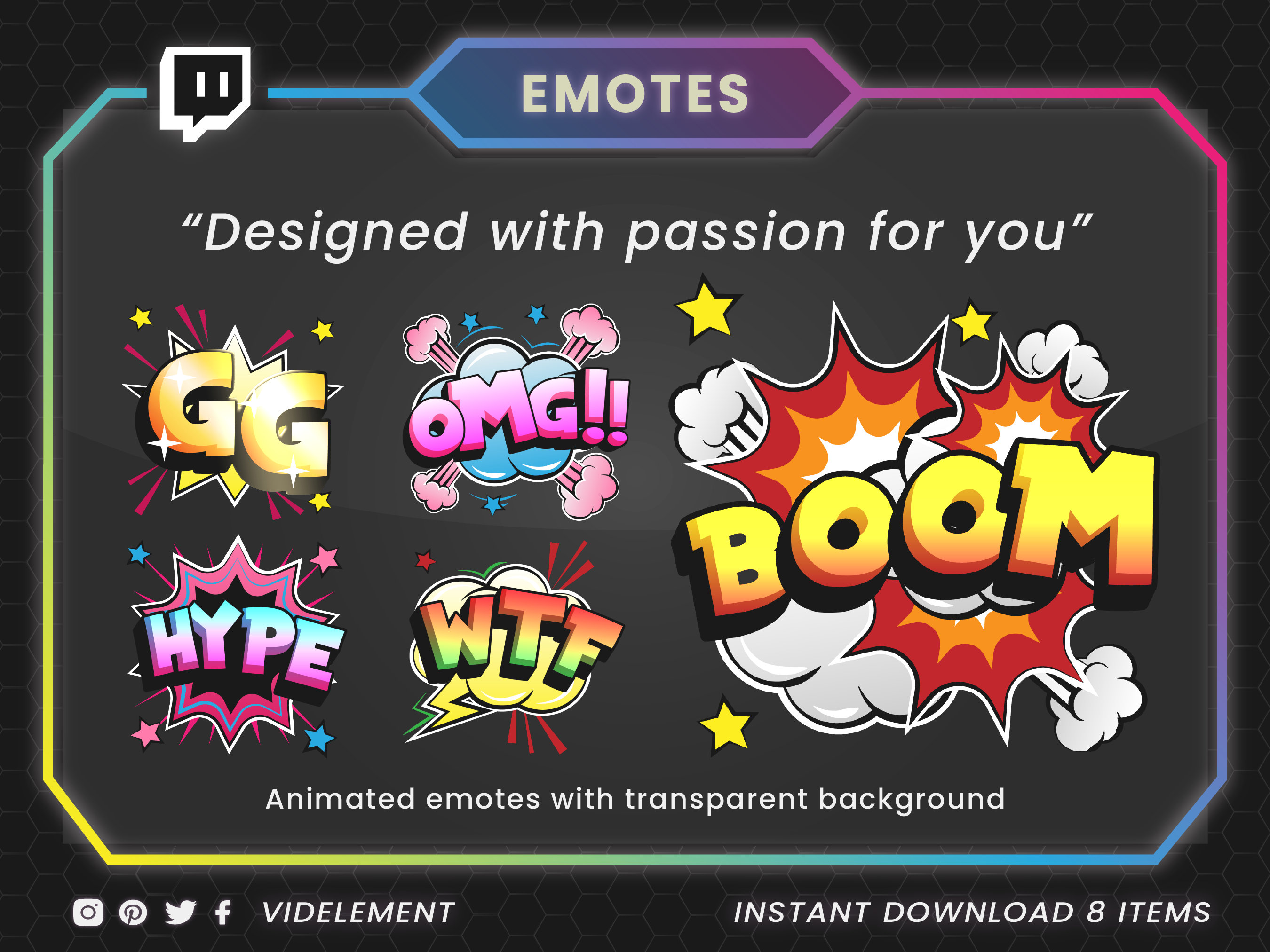 Animated Emotes, Twitch Emotes, Text Emotes, Emotes Twitch, Discord ...