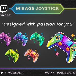 Joystick Twitch Bit Badges: Colorful Game Controller Emblems (digital ...
