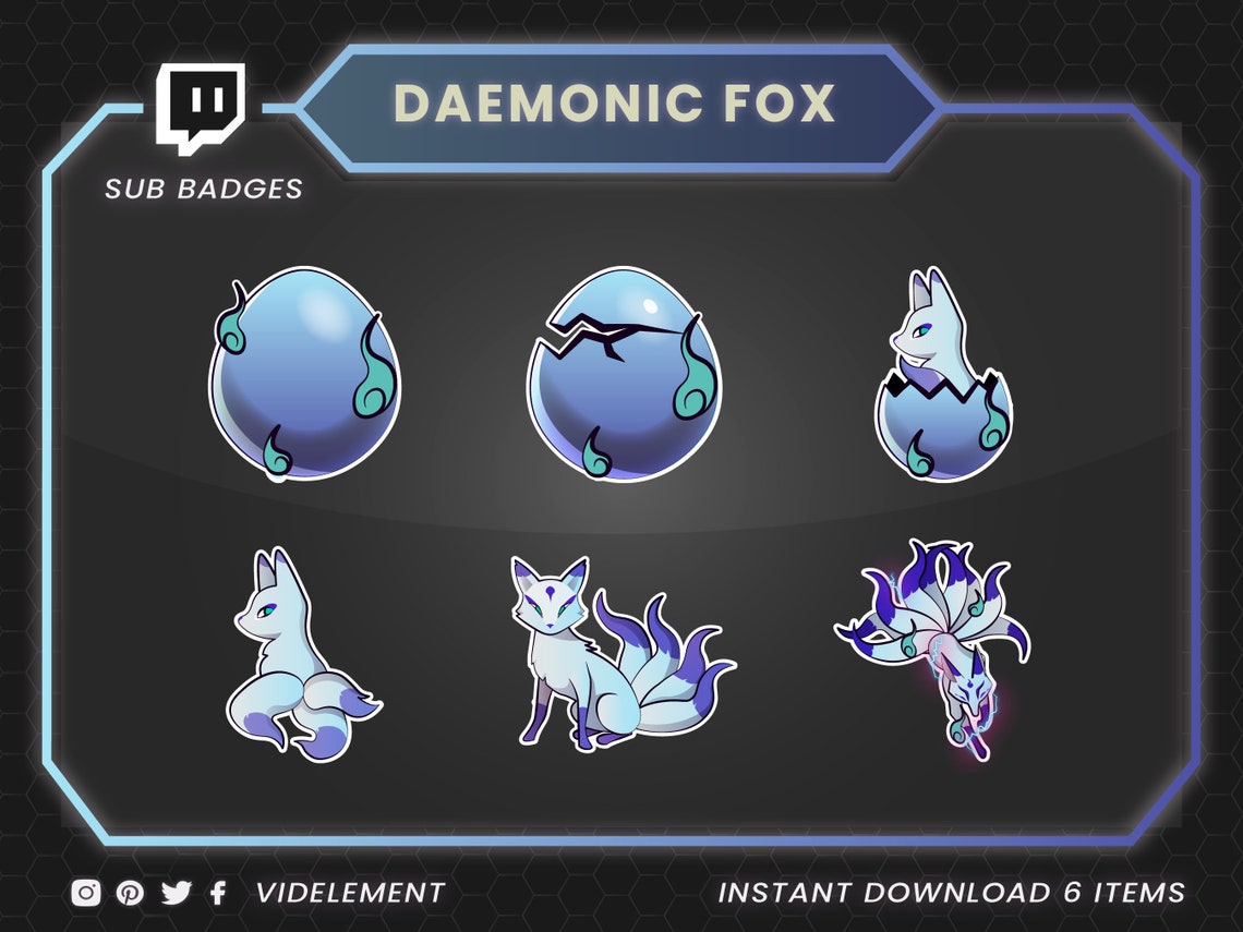 Fox Sub Badges Twitch Sub Badges Twitch Badges Sub Badges - Etsy
