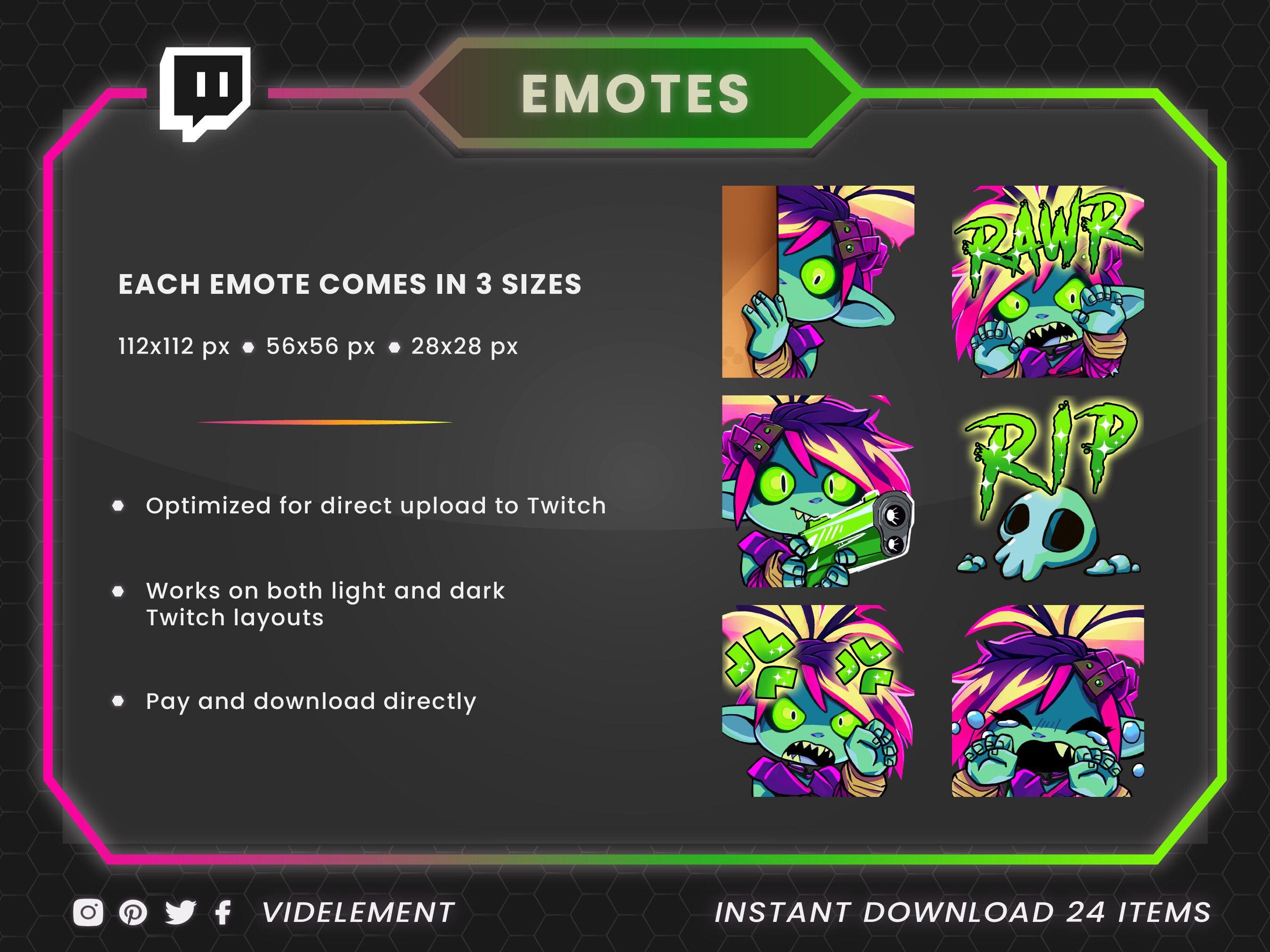 Zombie Twitch Emotes, Twitch Sub Emotes, Discord Emotes, Text Emotes ...