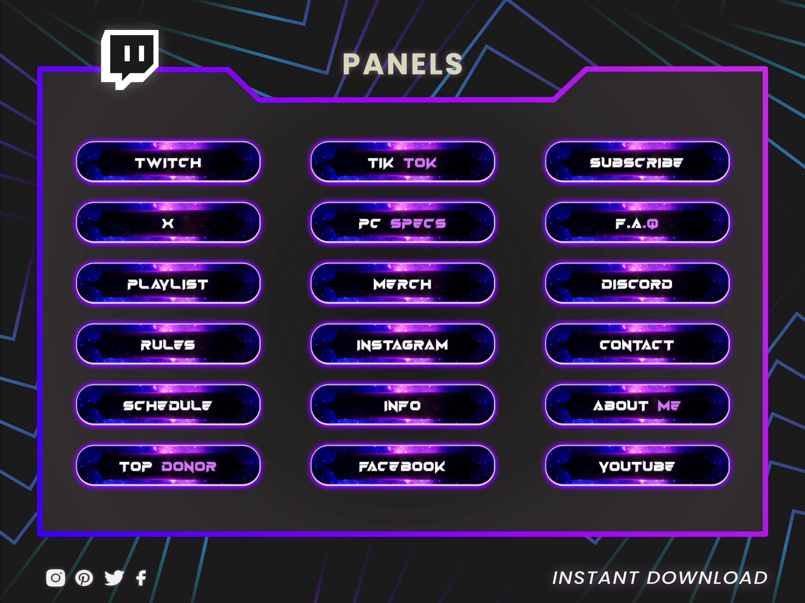 Twitch Stream Overlay, Animated Twitch Overlays of Cat, Neon Overlay ...