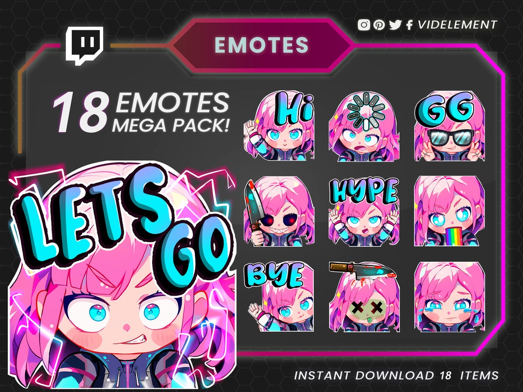 18 Premium Twitch Emotes Pack – High-quality Streamer Graphics for ...