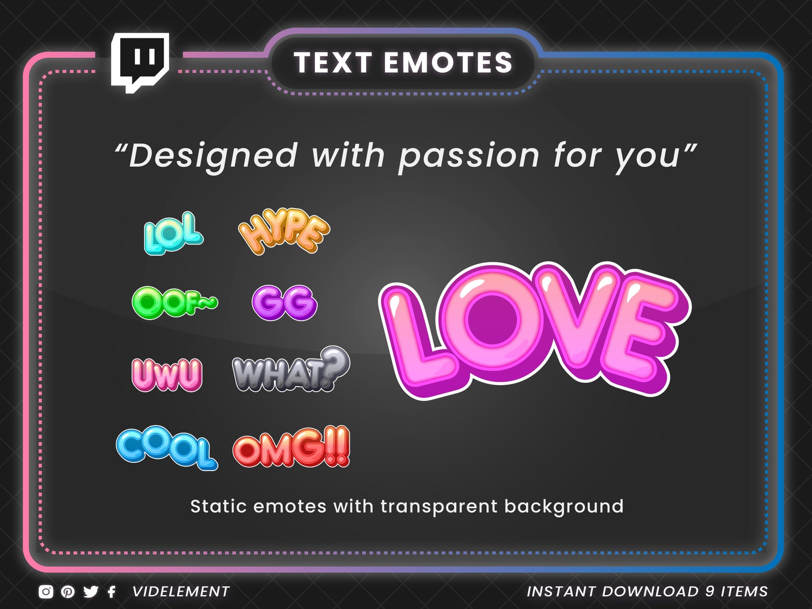 Twitch Text Emote Emote Pack Text Emotes Twitch Emotes - Etsy