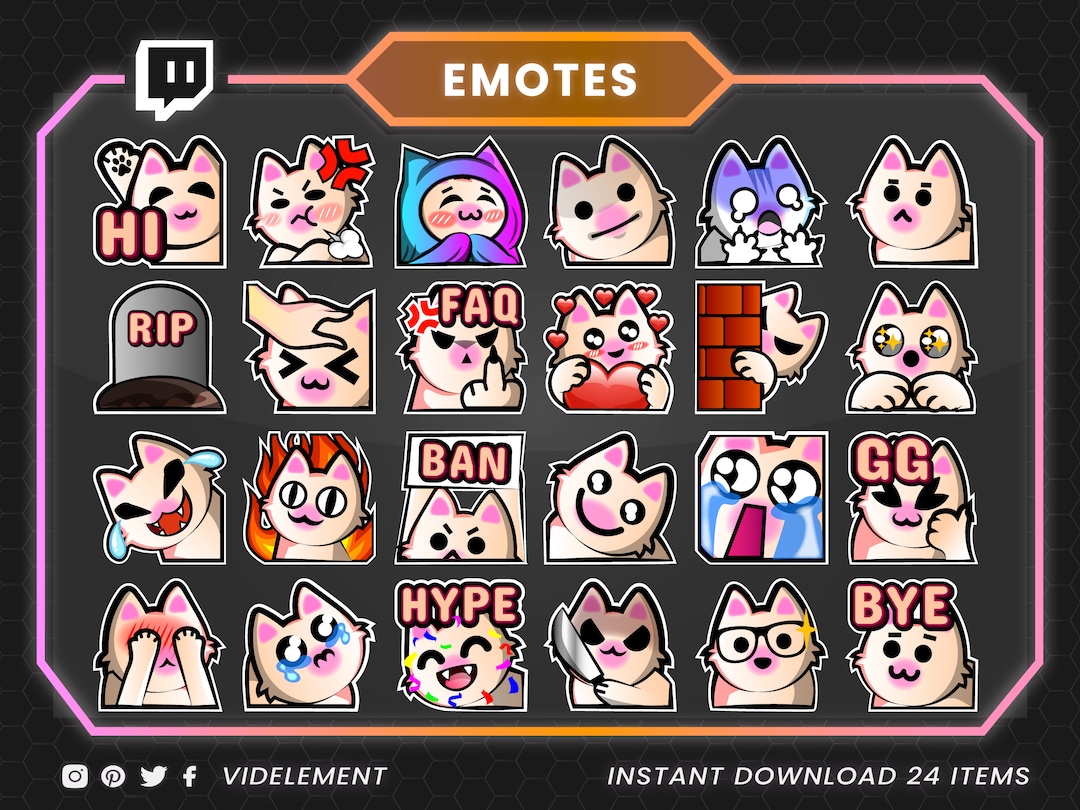 Kitten Twitch Emotes, Twitch Sub Emotes, Discord Emotes, Text Emotes ...
