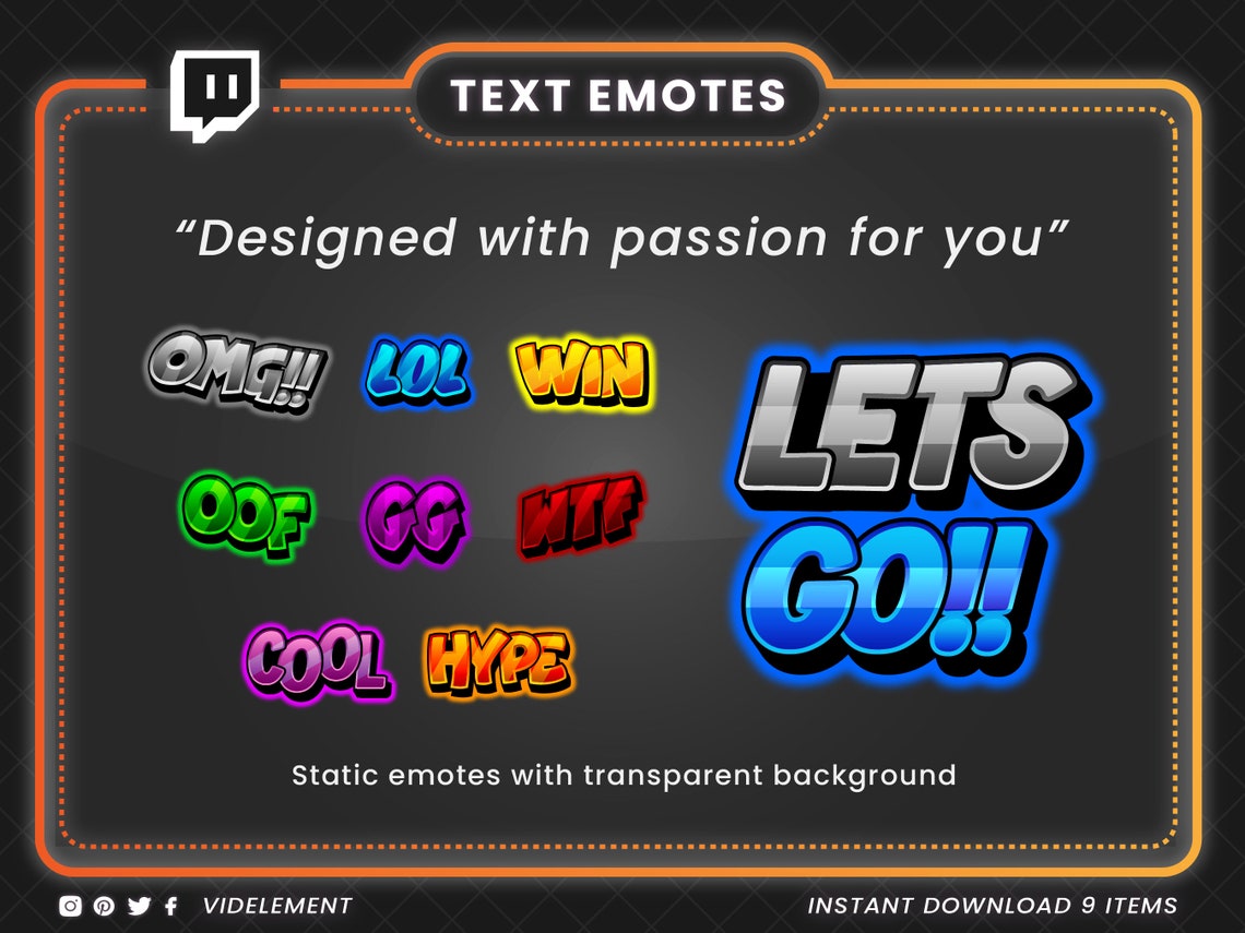 Twitch Text Emote Text Emotes Twitch Emotes Discord - Etsy