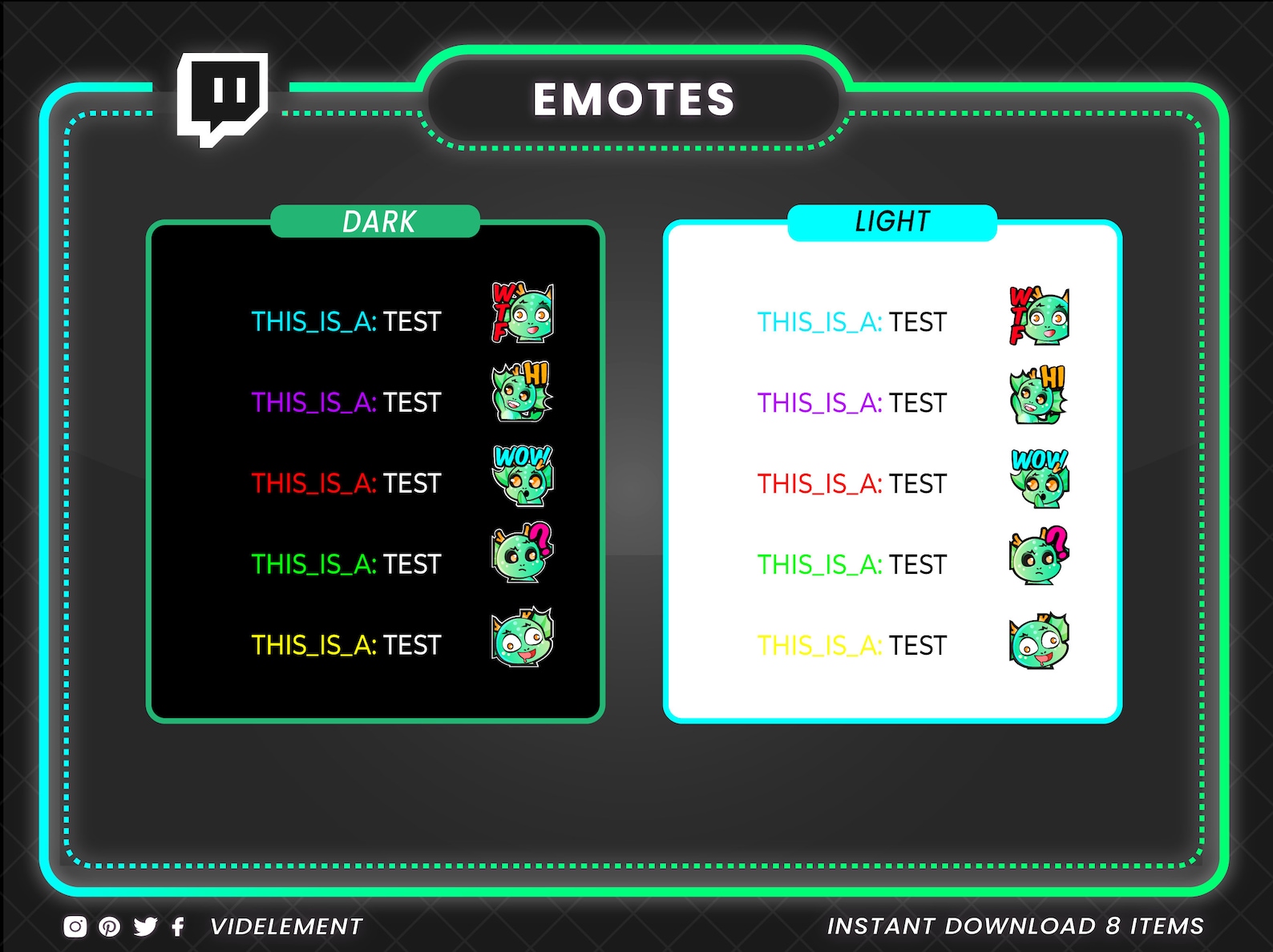 8 Twitch Emotes Water Emotes Monster Emotes Dragon Emotes - Etsy