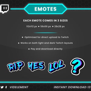 Twitch Emote Pack Twitch Text Emotes, Twitch Hi Emote, Twitch GG Emote ...