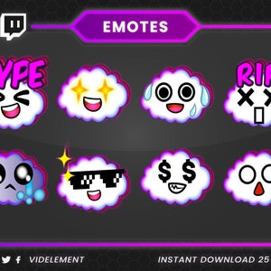Cloud Emotes, Twitch Emotes, Twitch Sub Emotes, Discord Emotes, Text ...