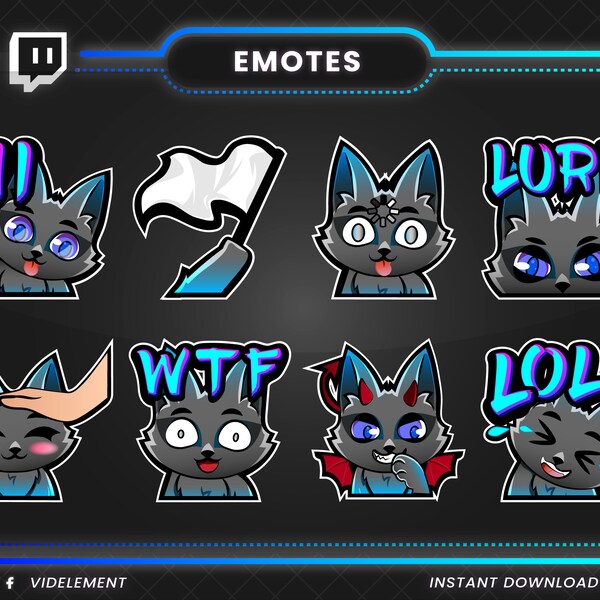 Cat Lurk Emote Twitch - Etsy