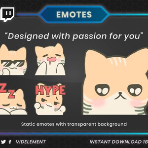 YELLOW CUTE CAT Emotes, Cats Twitch Emotes, Twitch Sub Emotes, Discord ...