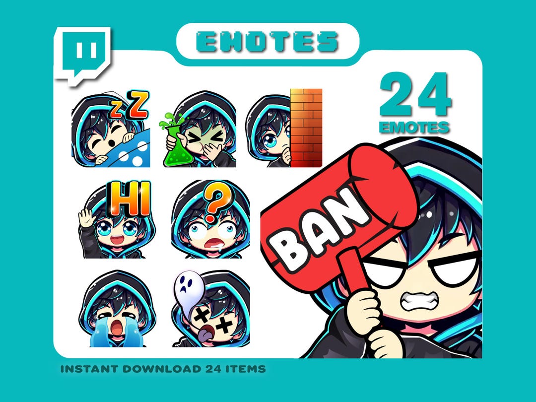 Black Friday Deal, Twitch Emotes, Hooded Emotes, Boy Emotes, Kick ...