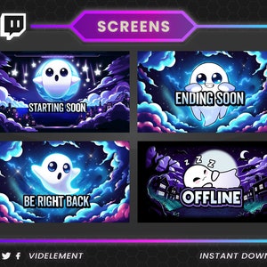 Ghost Stream Pack: Animated Twitch Overlay, Emotes, Panels - Etsy