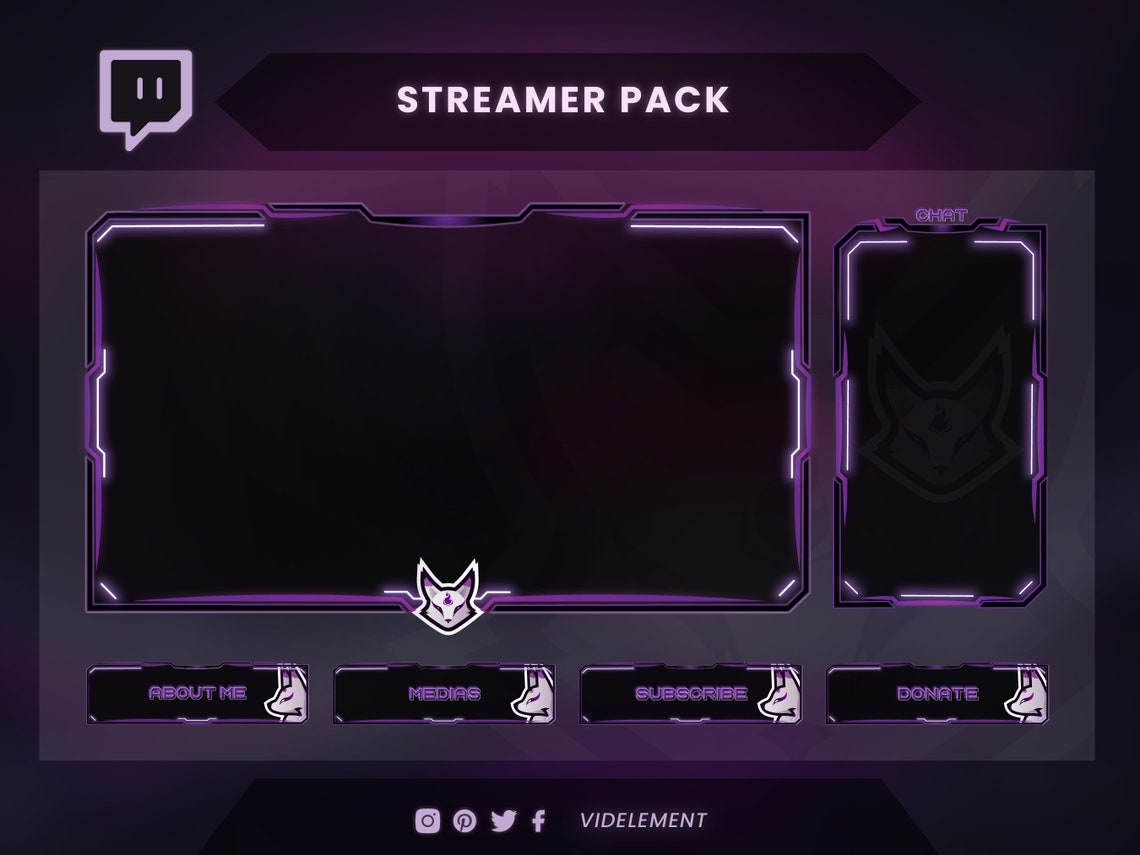 Fox Stream Pack Animated Webcam Overlay Twitch Overlay - Etsy Canada