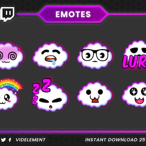 Cloud Emotes, Twitch Emotes, Twitch Sub Emotes, Discord Emotes, Text ...
