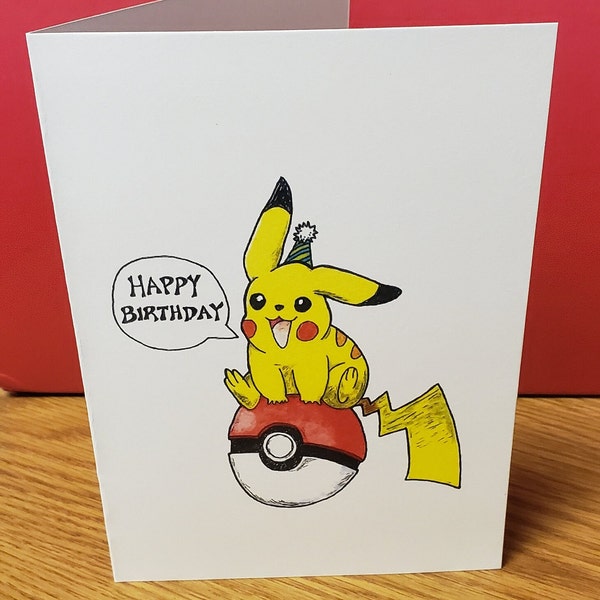 Pikachu Birthday Card - Etsy
