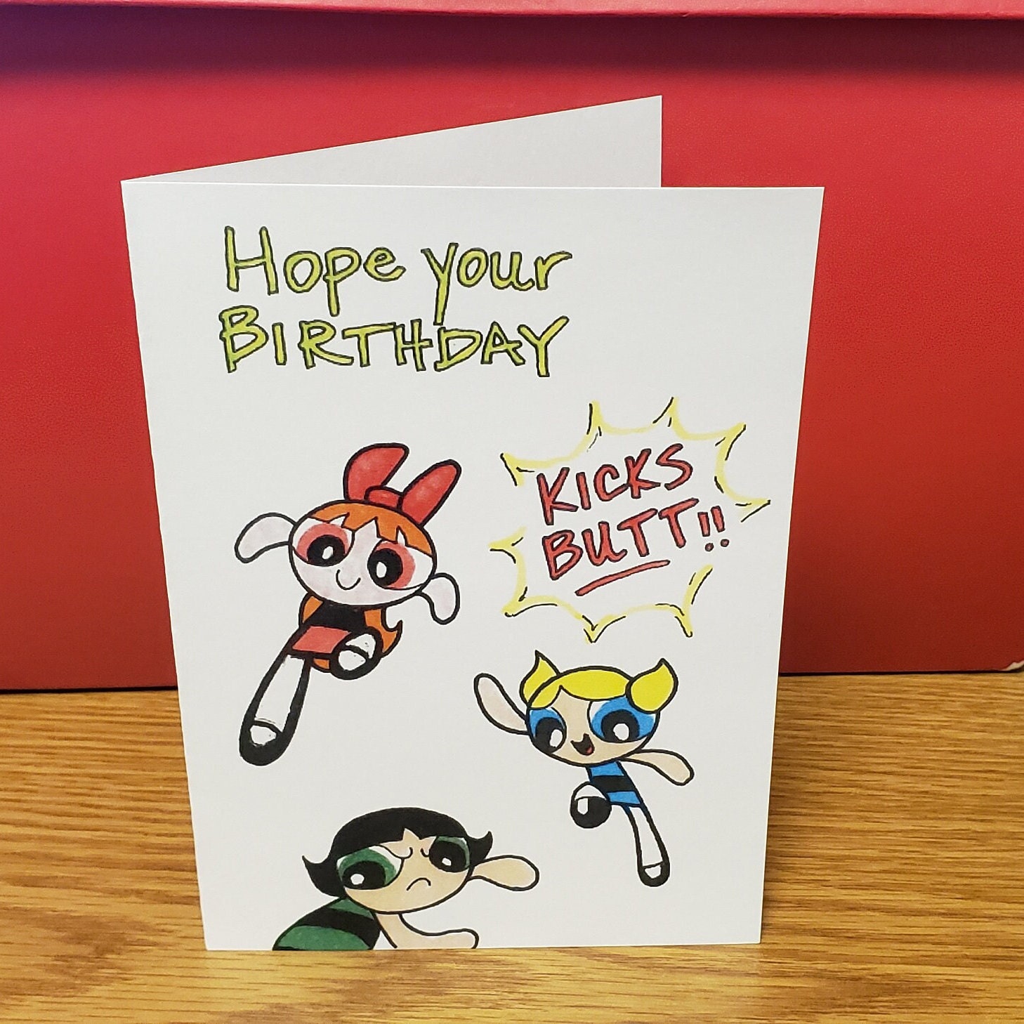 Powerpuff Girls Birthday, 5x7 Folded Greeting Card, Kids Birthday Card ...