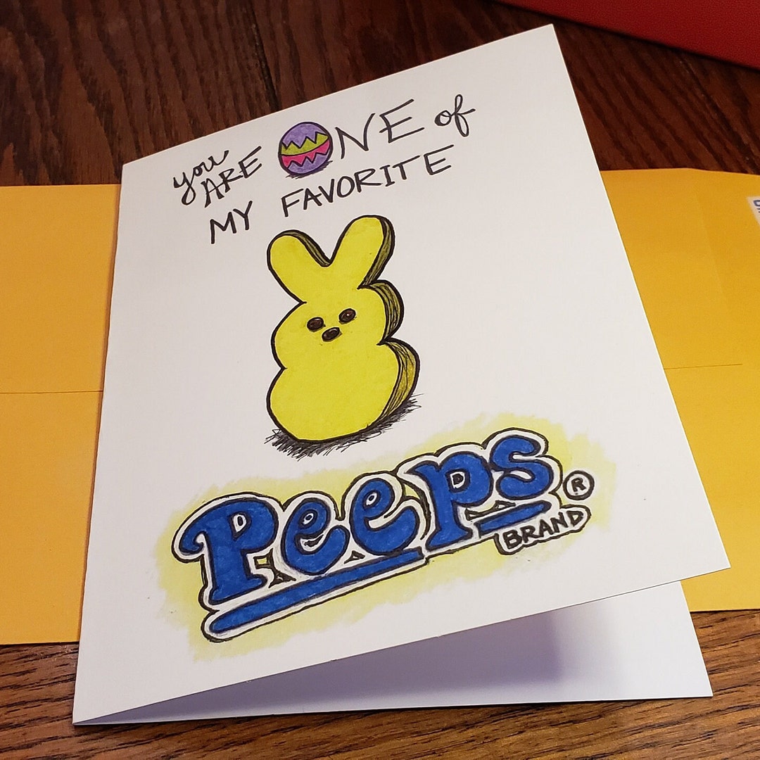 Peeps Easter Bunny, Easter Card, 5x7 Folded Greeting, Easter Humor ...