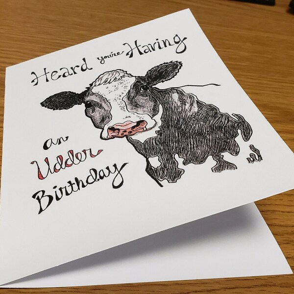 Printable Cow Birthday Card - Etsy