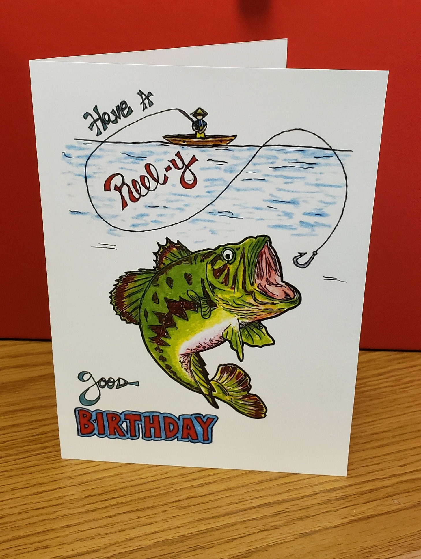 Birthday Fishing, 5x7 Folded Card, Likes to Fish, Dads Birthday ...