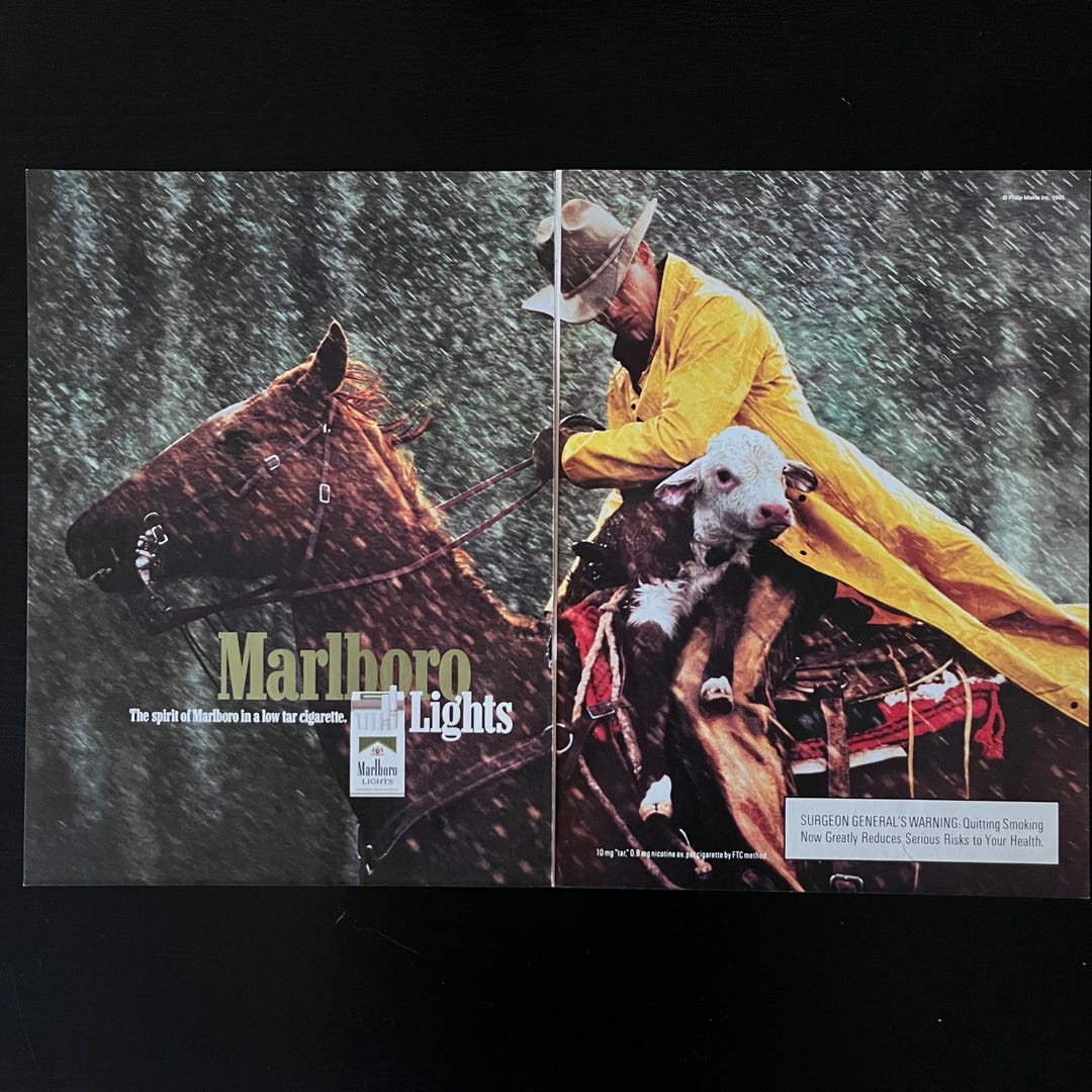 1995 Marlboro Lights 90's Memorabilia Vintage Magazine Ad 2 Page Spread ...