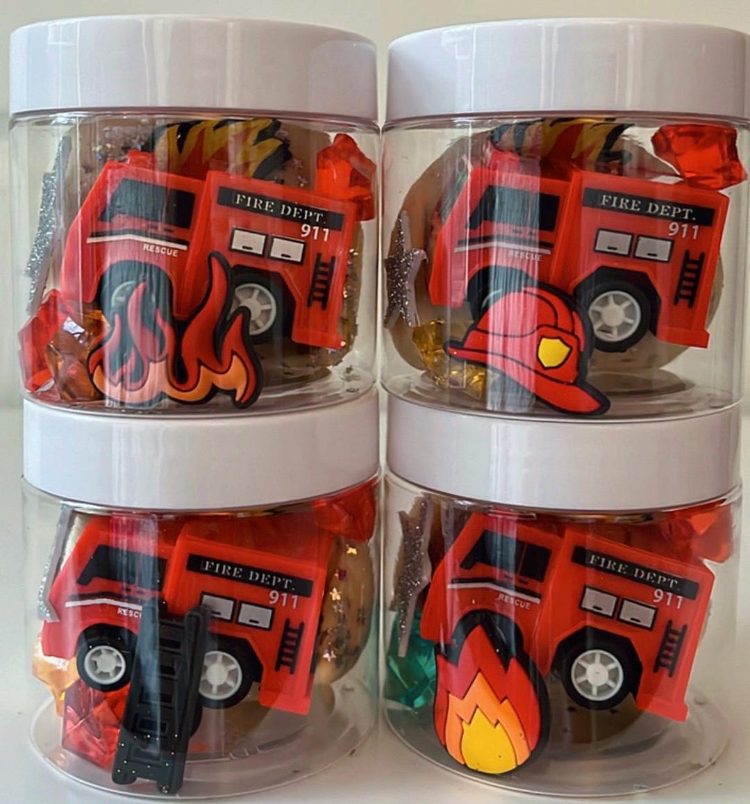 Fire Truck Party Favor Play Dough Jars - Etsy Canada