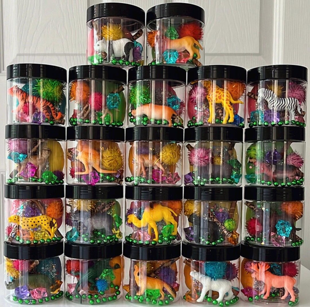 Safari Party Favor Play Dough Jars - Etsy